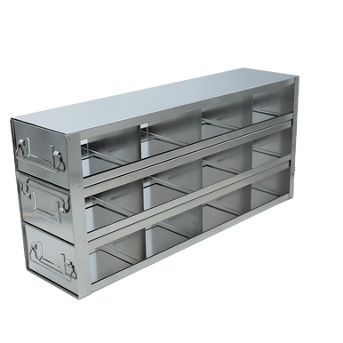 Stainless Steel Freezer Racks with Drawers - 4x3 Configuration