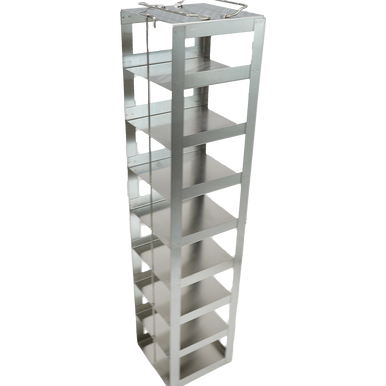 Vertical Stainless Steel Freezer Racks: 8-Box Capacity