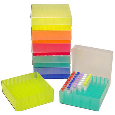 81-Place Tube Storage Box with Lid, Assorted Holds 1.5 - 2ml Tubes, 5 ...