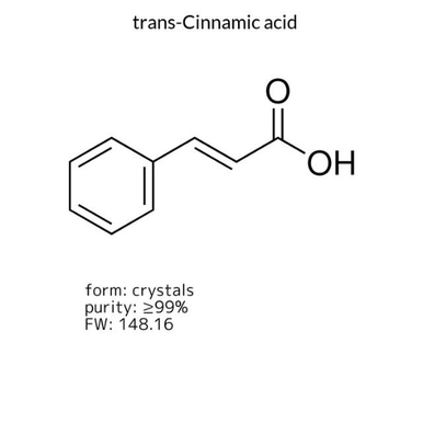 trans-Cinnamic acid, 1 X 5 g (C80857-5G) | MilliporeSigma® (Sigma-Aldrich)
