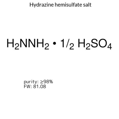 Hydrazine hemisulfate salt, 1 X 100 g (H4766-100G) | MilliporeSigma ...