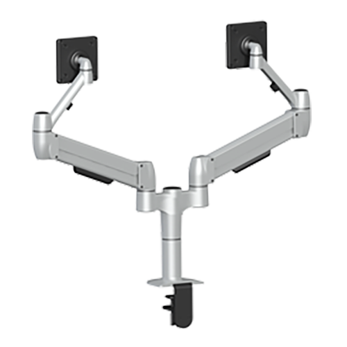 Adapt SpaceArm Sit/Stand Dual Monitor Arm, Platinum