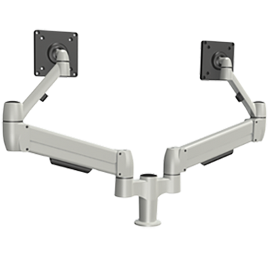 Adapt SpaceArm Sit/Stand Dual Monitor Arm, Platinum
