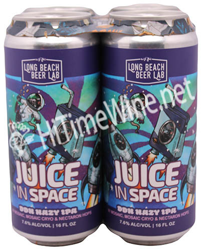 LONG BEACH BEER LAB, JUICE IN SPACE DOUBLE DRY HOPPED HAZY IPA 7.6% ABV ...