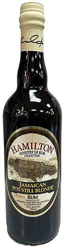 HAMILTON JAMAICA POT STILL BLONDE RUM 45% 750ML ED HAMILTON; DISTILLED ...