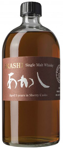 AKASHI 5YR SHERRY CASKS 50% SINGLE MALT 750ML JAPANESE SINGLE MALT WHISKY