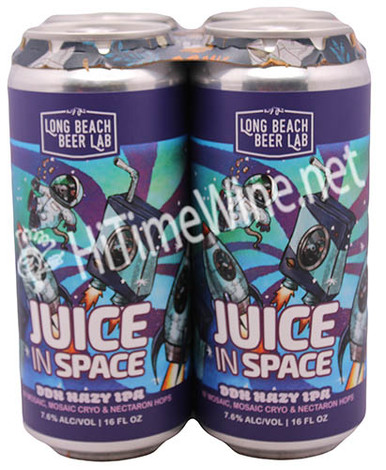 LONG BEACH BEER LAB, JUICE IN SPACE DOUBLE DRY HOPPED HAZY IPA 7.6% ABV ...