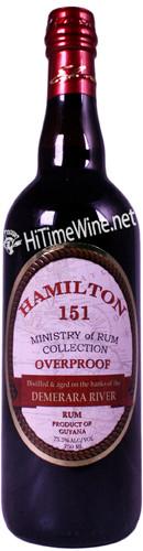 HAMILTON 151 OVERPROOF DEMERARA RIVER RUM 750ML MINISTRY OF RUM