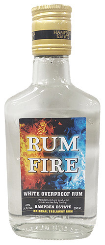 RUM FIRE 126PF WHITE OVERPROOF RUM 200ML JAMAICA