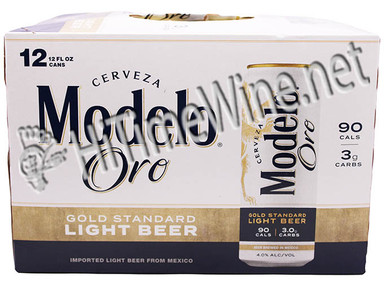 CERVEZA MODELO ORO LIGHT LAGER 4% ABV 12 PACK 12oz CANS