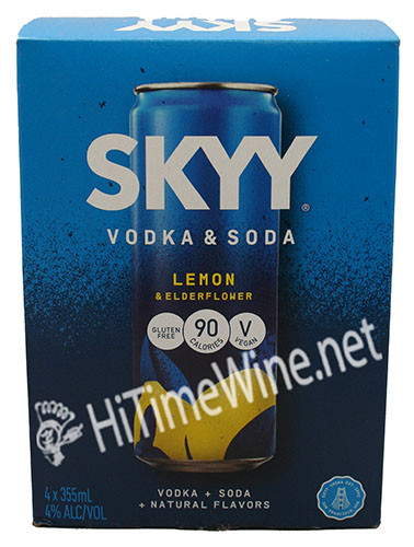 SKYY VODKA SODA LEMON & ELDERFLOWER 4% 12OZ 4PK