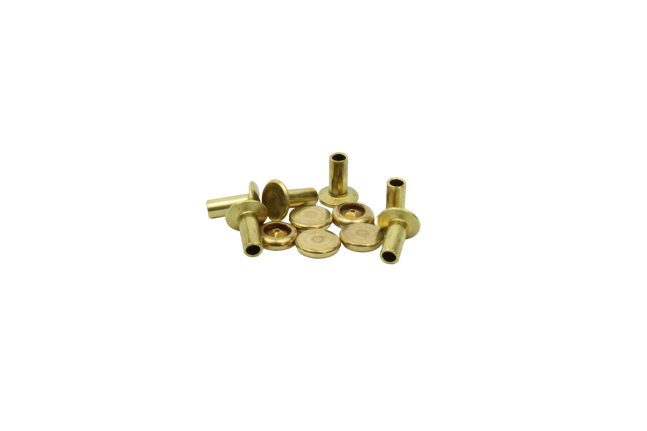 Tubular Rivets #104 - Solid Brass | The Strap Warehouse