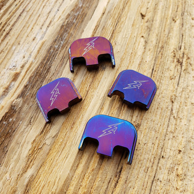 GLOCK BACK PLATE FLAME ANODIZED TITANIUM ( STANDARD SIZE ) - Archon Mfg ...