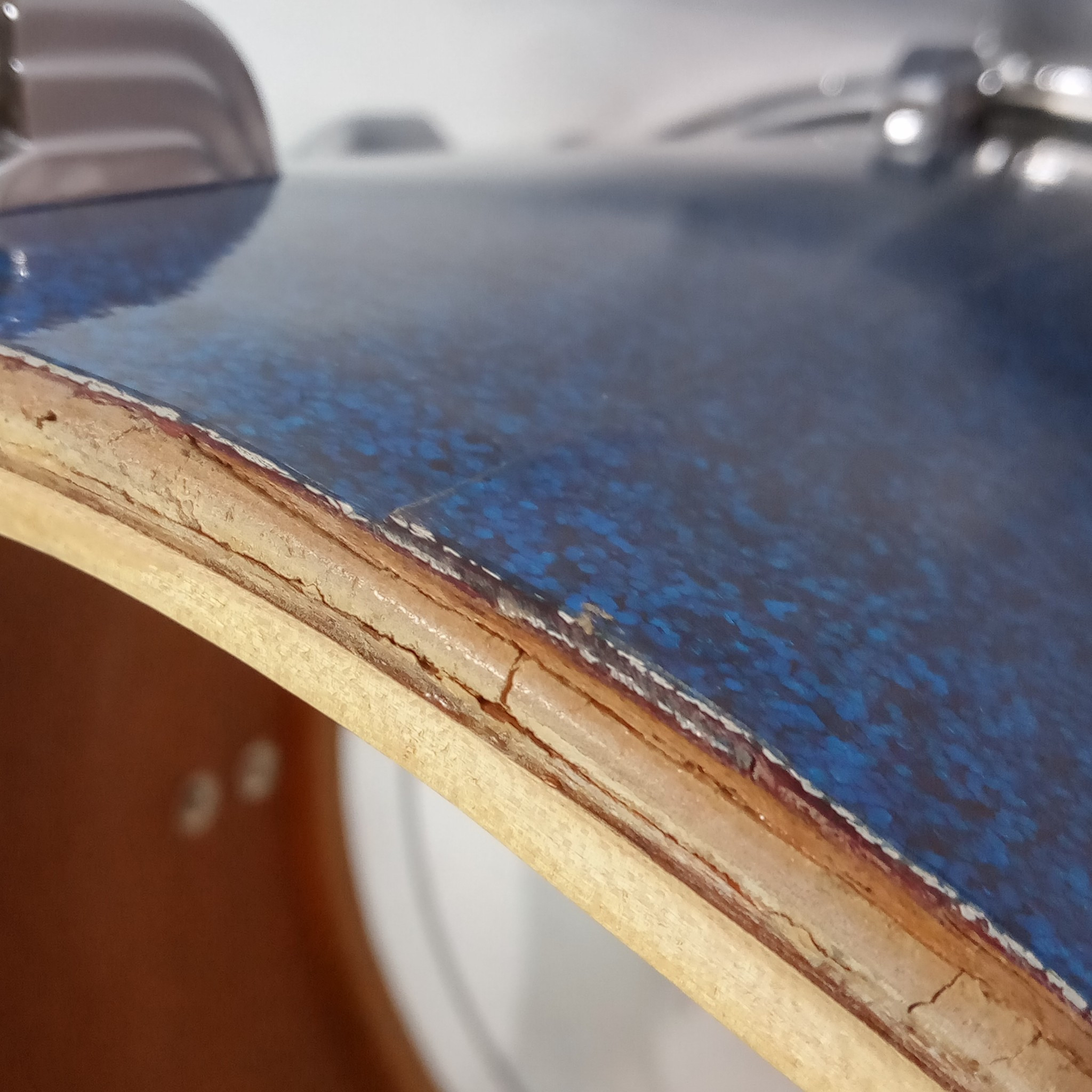 *Leedy 16x16" Blue Sparkle Floor Tom Drum Vintage 60s COB Brass Rims ...
