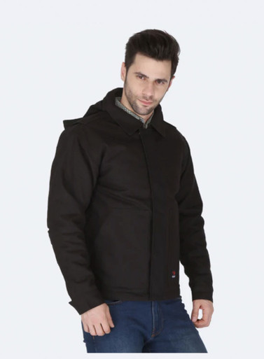 Forge | FR Insulated Duck Hooded Jacket | Black - FR Clothing & Supply