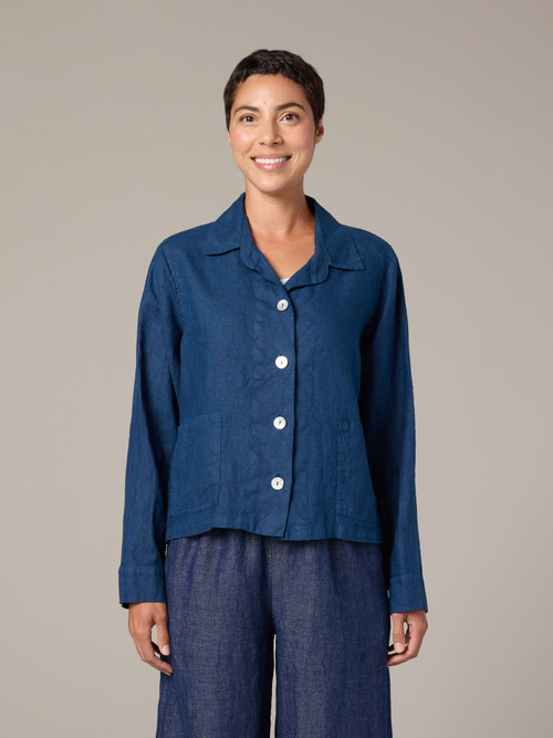 Cut Loose Solid Linen Cropped Jacket - New Moon Boutique