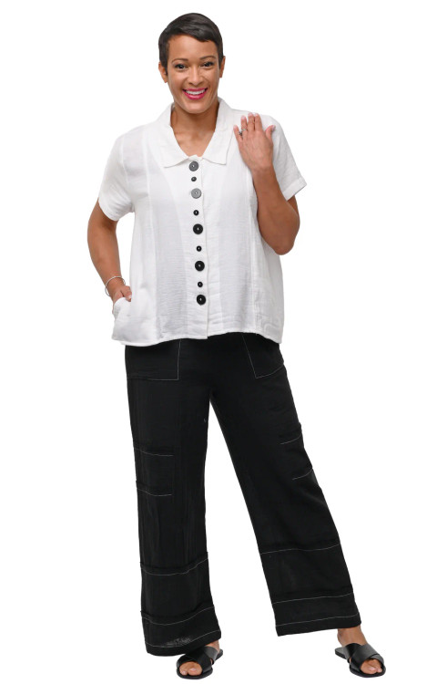 Tulip Black Cotton Anika Pant - New Moon Boutique