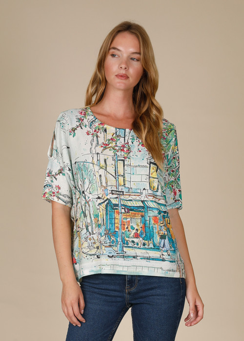 Inoah City Life Textured Top - New Moon Boutique