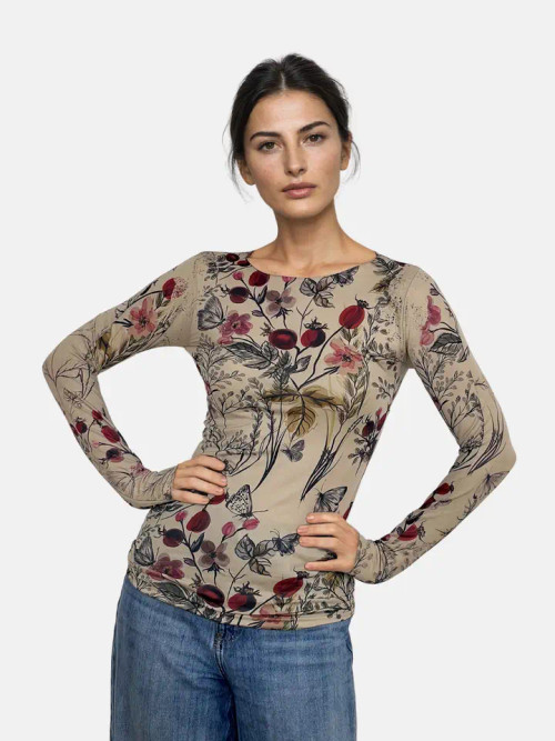 AMB Designs Mink Hello Blossom Top - New Moon Boutique