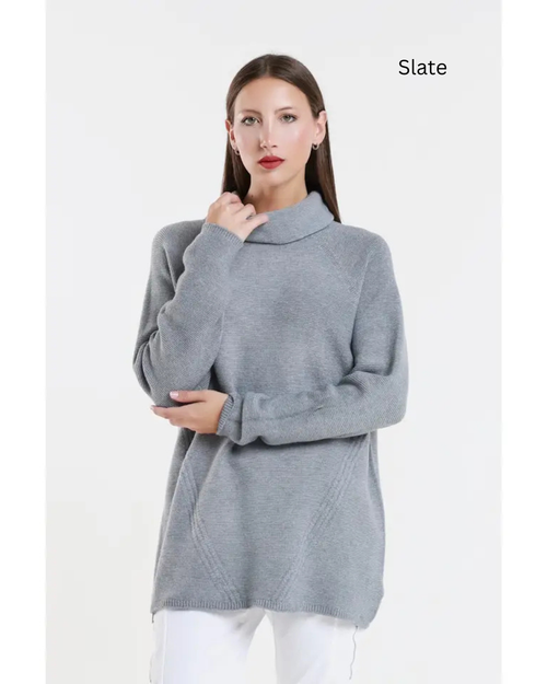 TINA Stephens Soft Cowl Tunic Sweater - New Moon Boutique