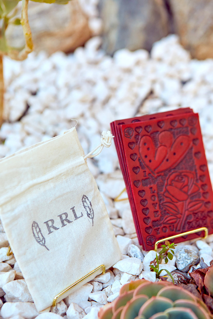 Handmade Leather Card - Red - Farron Elizabeth