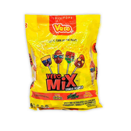 Vero Lollipops Pinta Azul Brocha 40-Pieces Pack | Buy at My Mexican Candy
