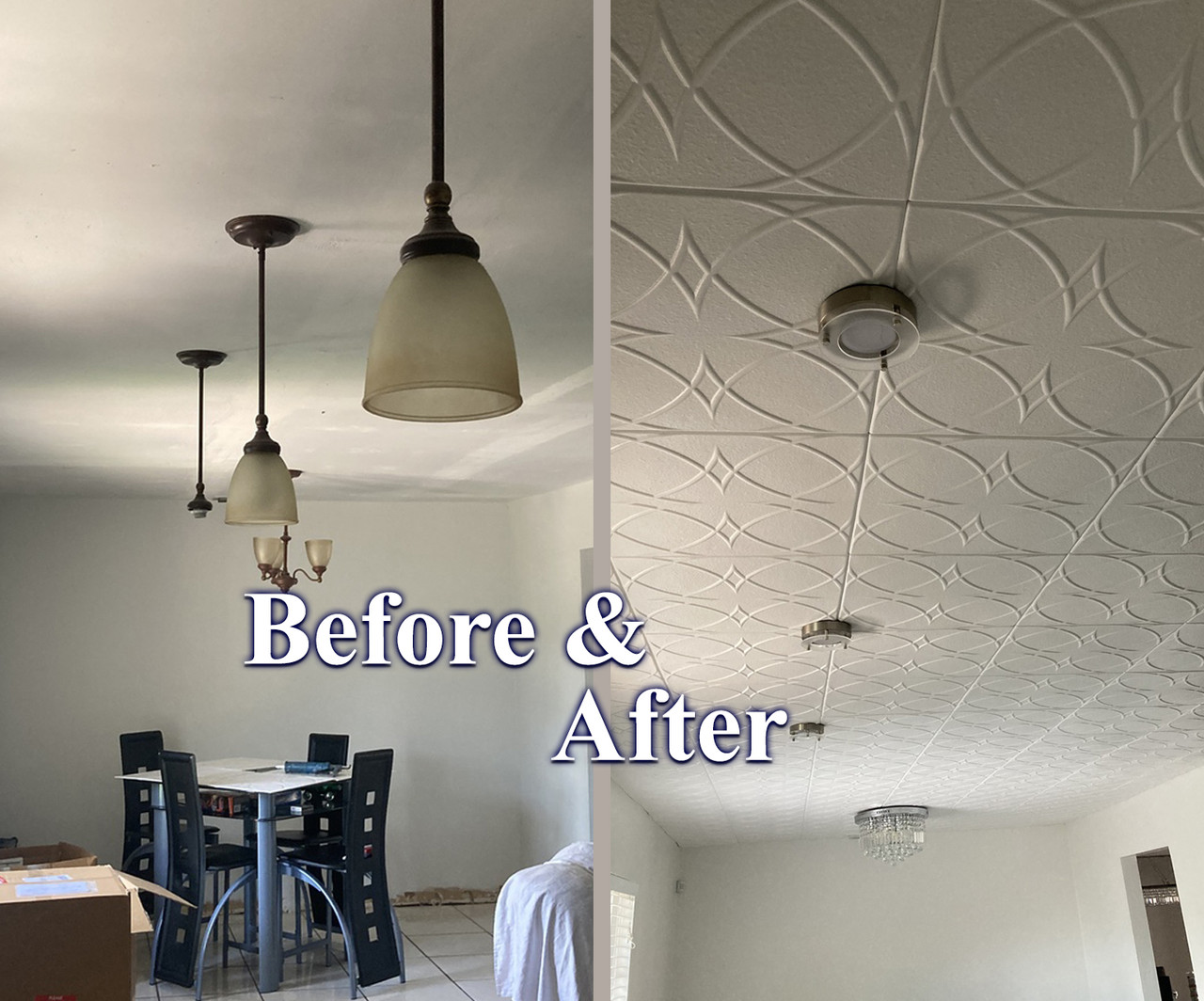 Before And After Styrofoam Ceiling Tiles