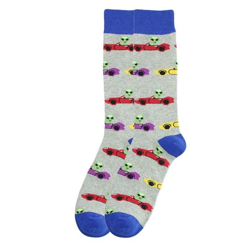 Men's Aliens Driving Cars Socks - Sock Boutique