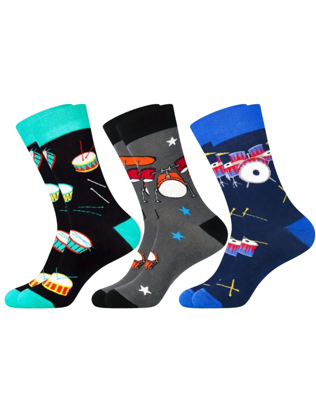 Beat Feet: Music & Drum Socks - 3 Pack