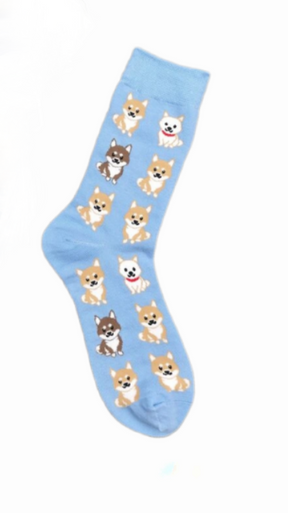 Ladies Blue Dog Socks - Sock Boutique