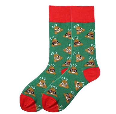 Men's Green Happy Poop Socks