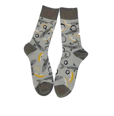 Men's Grey Fish Socks