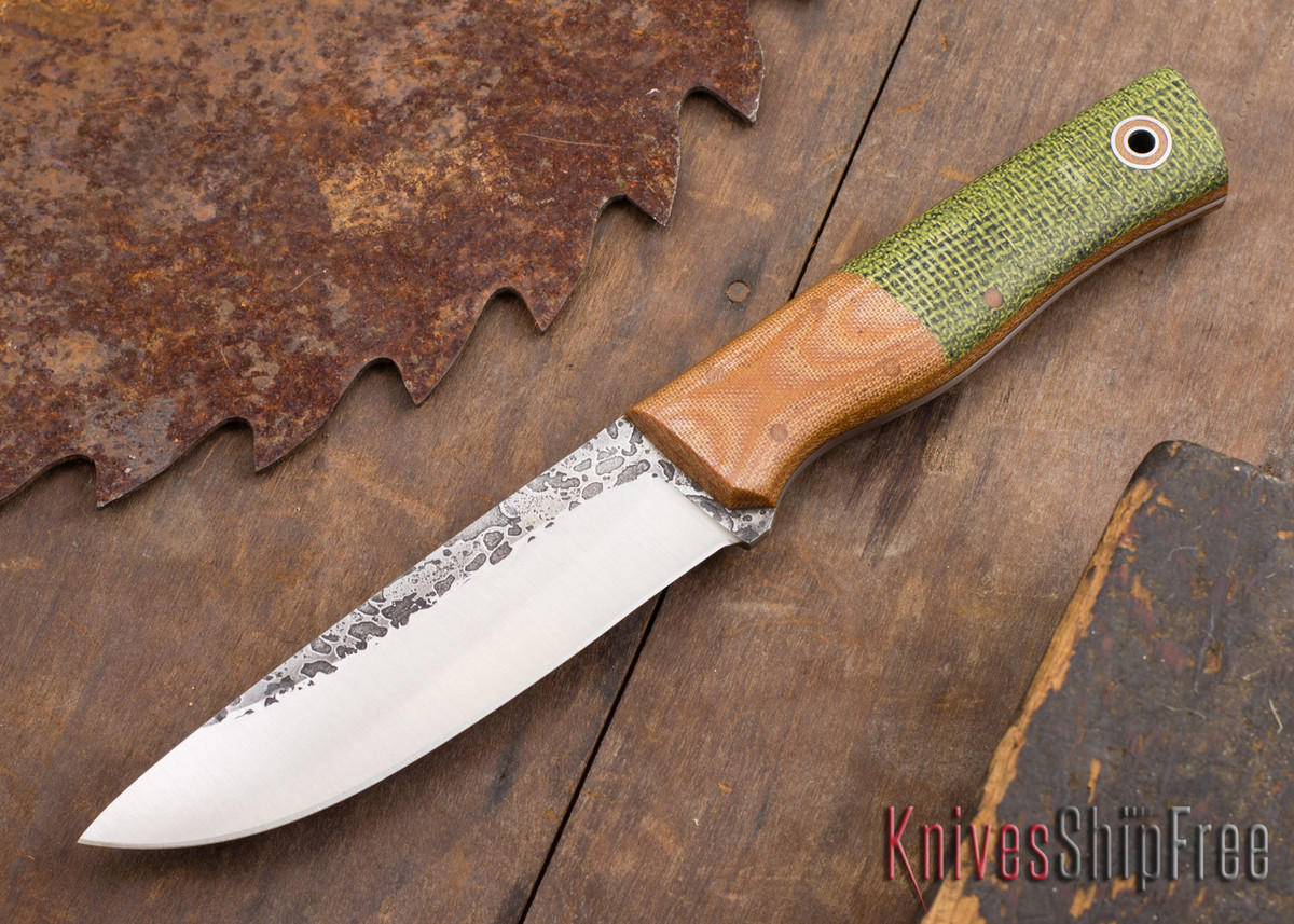 Fiddleback Forge: Leuku - Evergreen Burlap - Natural Micarta Bolster ...