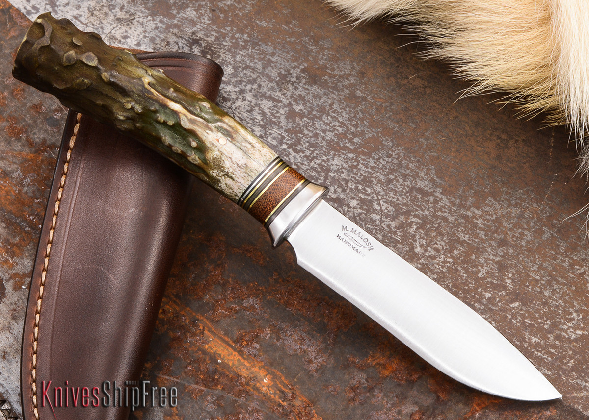 Mike Malosh Custom: Utility Knife - Natural Stag | All Knives Ship Free