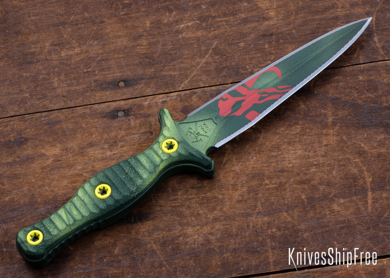RMJ Tactical: Raider Dagger - Dirty Olive G-10 - CPM-3V - Tungsten Cerakote