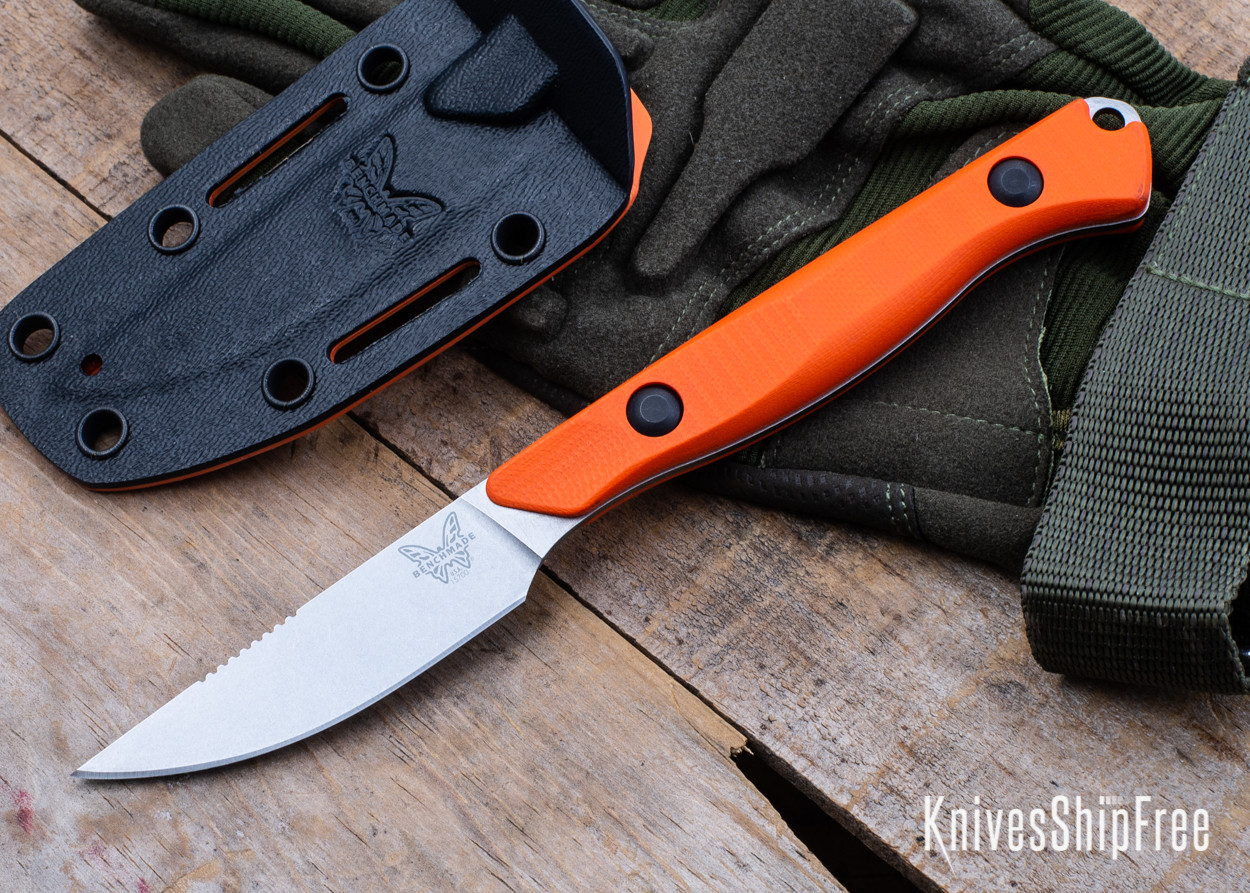 Benchmade Knives: 15700 Flyway - Bird & Trout Fixed Blade - Orange G-10 ...