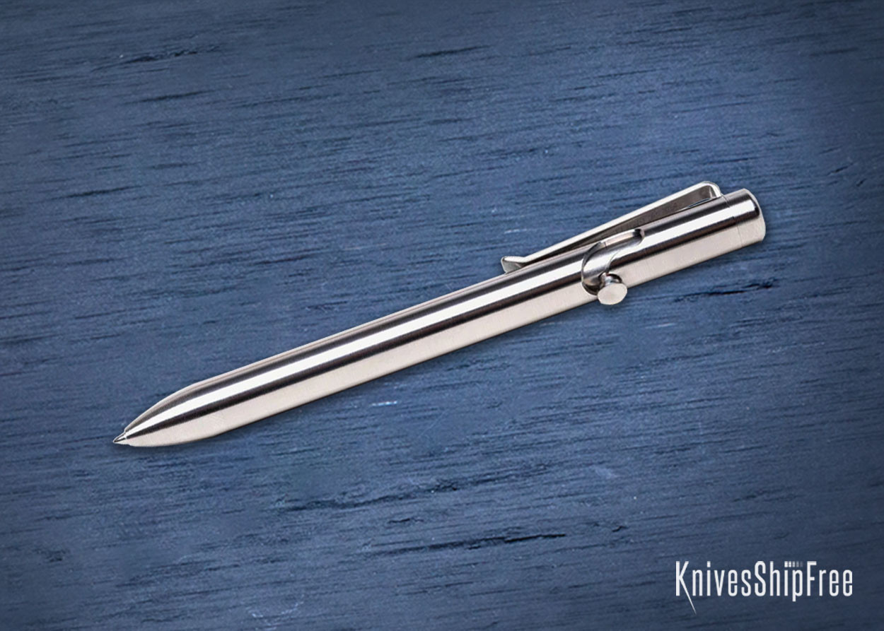 Tactile Turn: Bolt Action Pen - Titanium - Short - KnivesShipFree