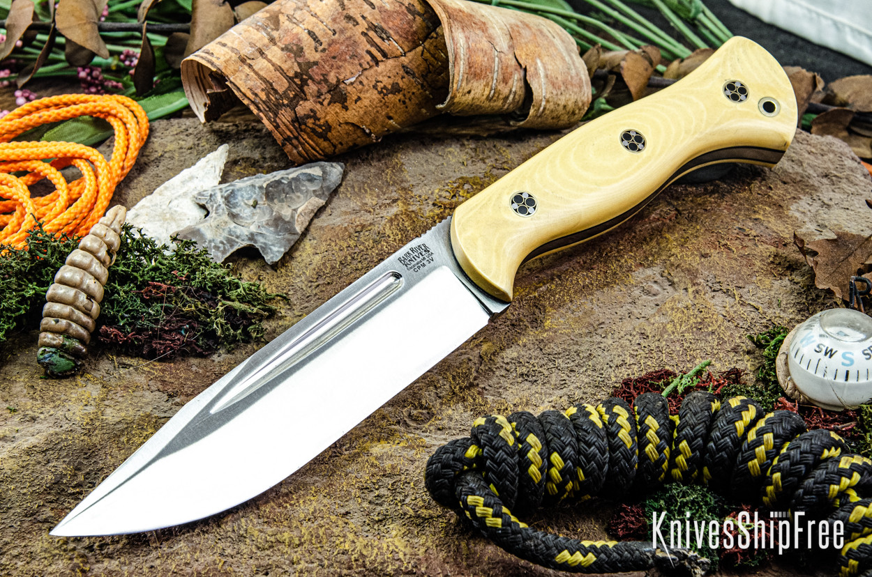 Bark River Knives: Cub - CPM 3V - Antique Ivory Micarta - Black Liners ...