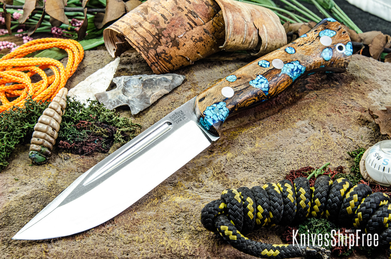 Bark River Knives: Cub - CPM 3V - Blue Cholla Cactus with Turquoise #1