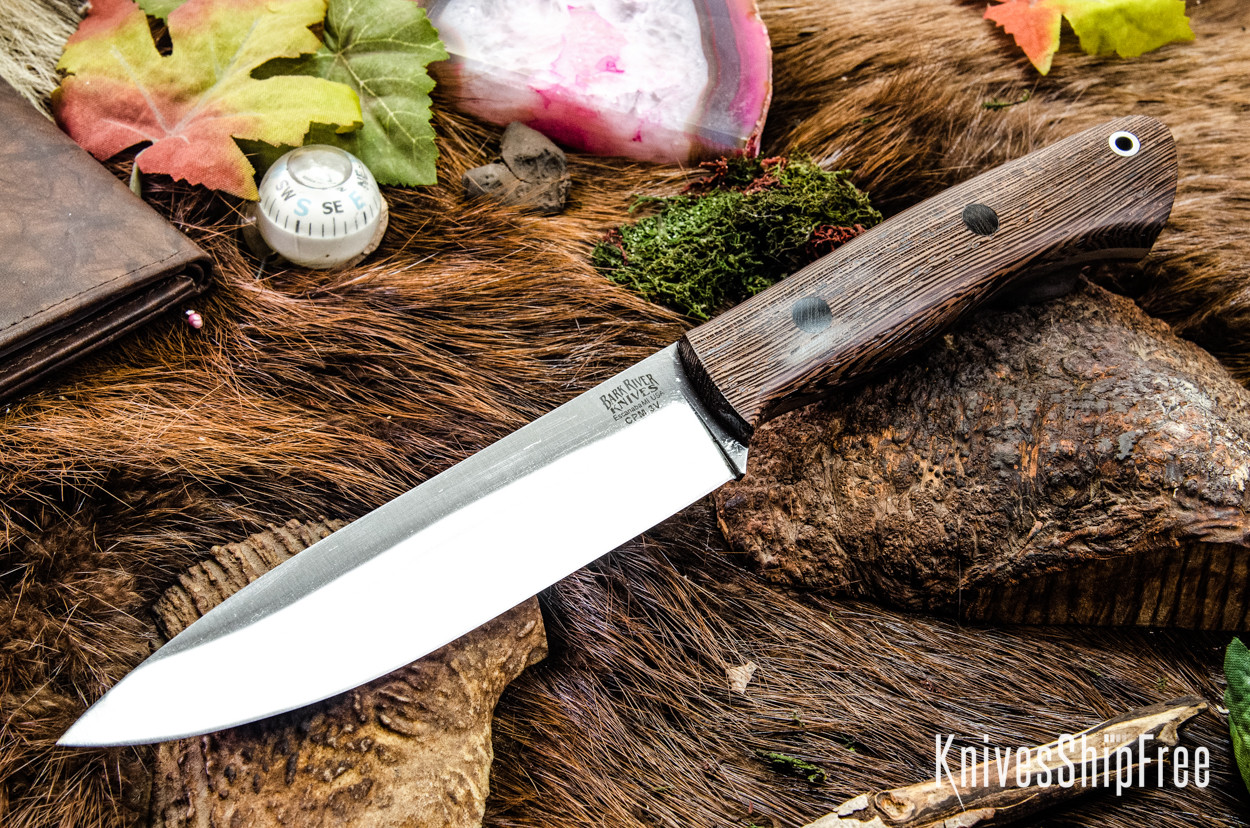 Bark River Knives: Aurora II - CPM 3V - Wenge - Black Pins