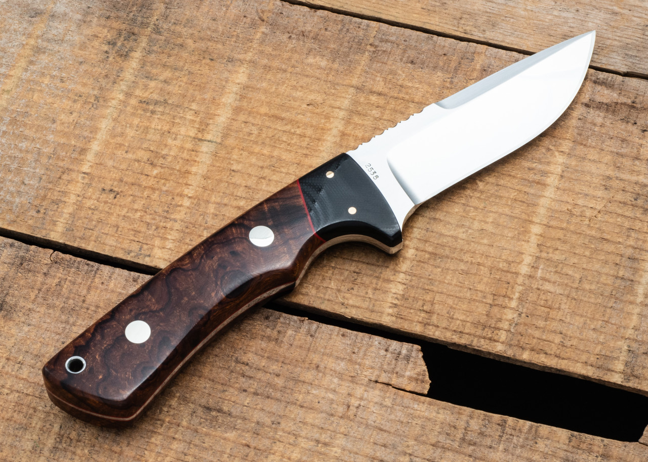 Alan Warren Custom Knives: #2538 Drop Point Hunter - Ironwood Burl ...