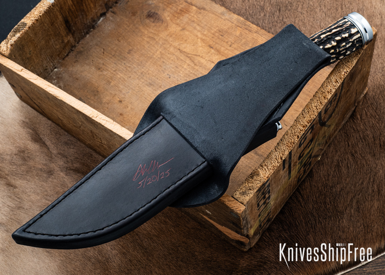 Alan Warren Custom Knives: #2625 Southwest Bowie- Sambar Stag - Fossil ...