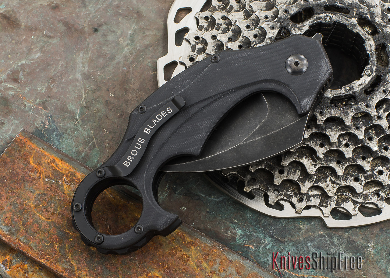 Buy Brous Blades: Enforcer - Black G-10 - Stonewash Finish In Stock at ...