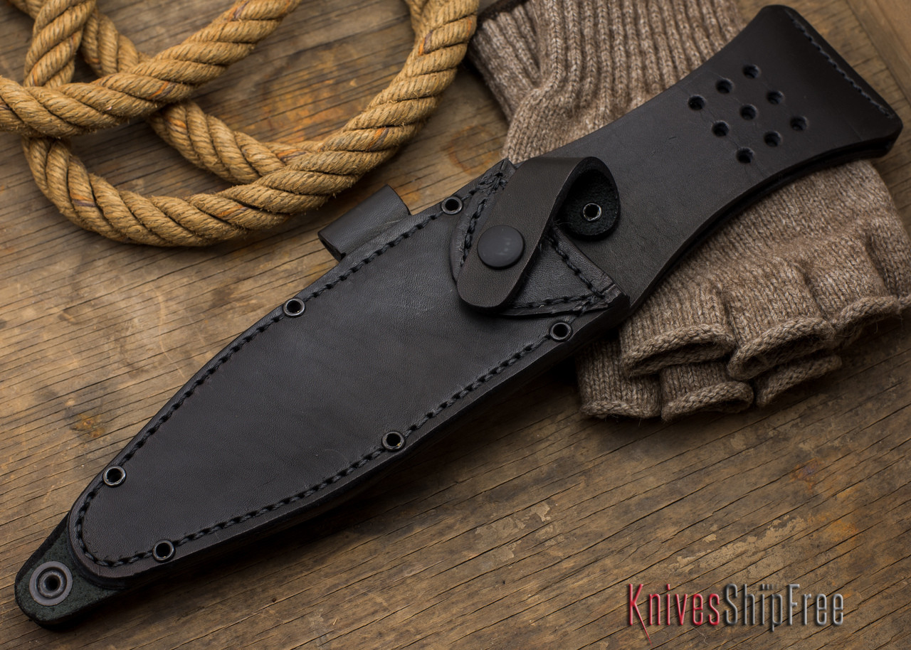 Vehement Knives: Proteus - Black Canvas Micarta - Dark Red Liners - #28