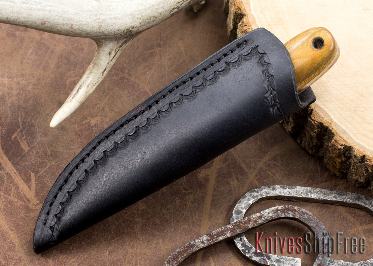 Cross Knives: Mini Trapper - Lignum Vitae - Natural Canvas Micarta Liners