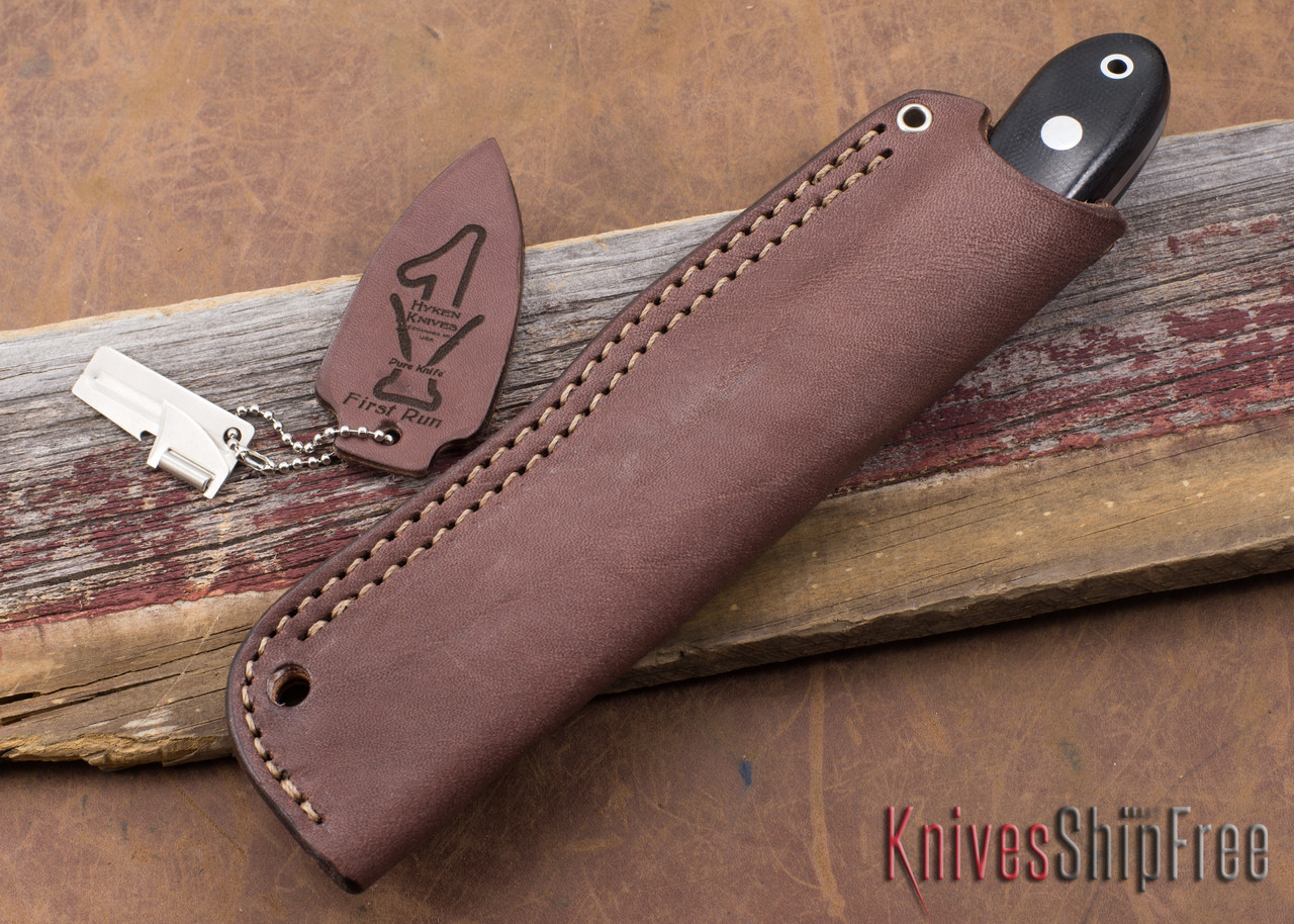 Hyken Knives: Bushcrafter CPM-154 - Red Linen Micarta