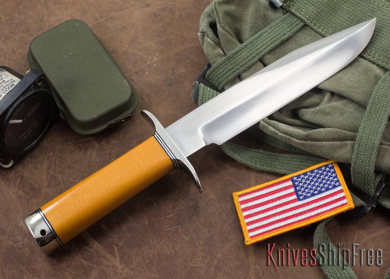 Randall Made Knives: Model 14 Attack - Yellow Micarta - Stainless Steel