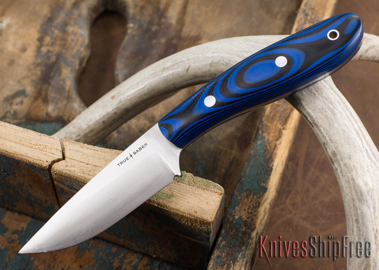 True Saber Knives: Shawnee - Blue & Black G-10