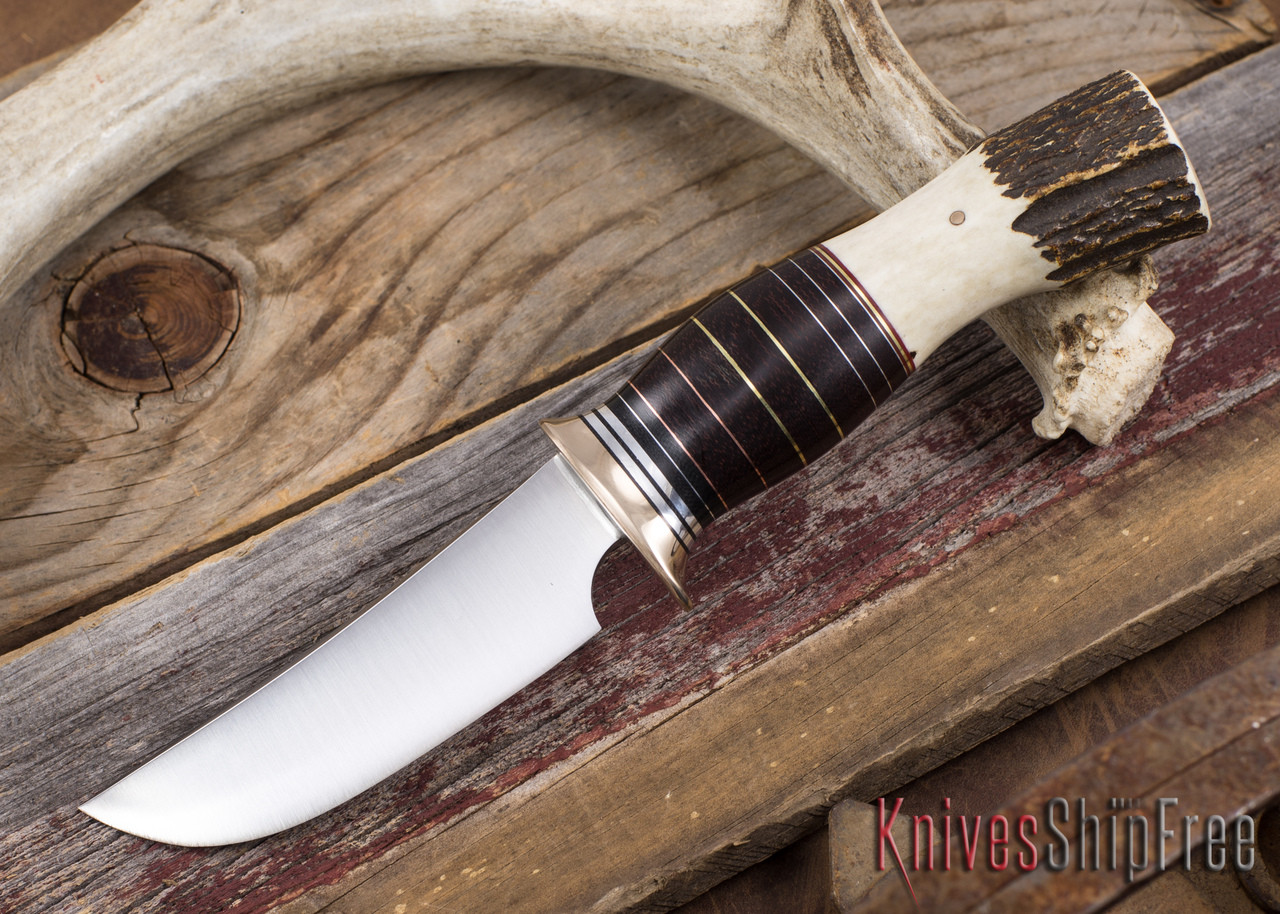 Mike Malosh Custom: Hunter - Stag - Maroon Micarta - Black Micarta ...