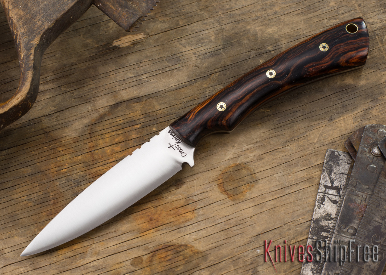 Cross Knives: Bird & Trout Knife - Cocobolo - Texas Star Mosaic - Stainless